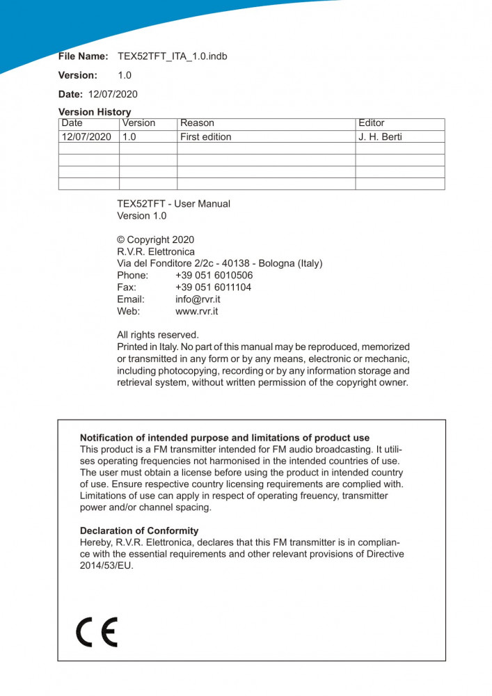 TEX52TFT manual page 2