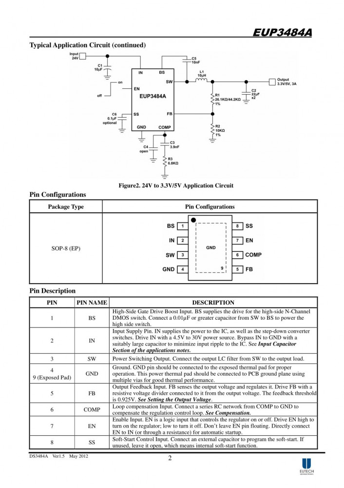 EUP3484A datasheet page 2