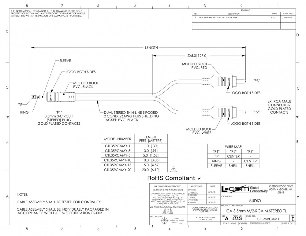 L-com CTL35RCAMY dimensional drawing