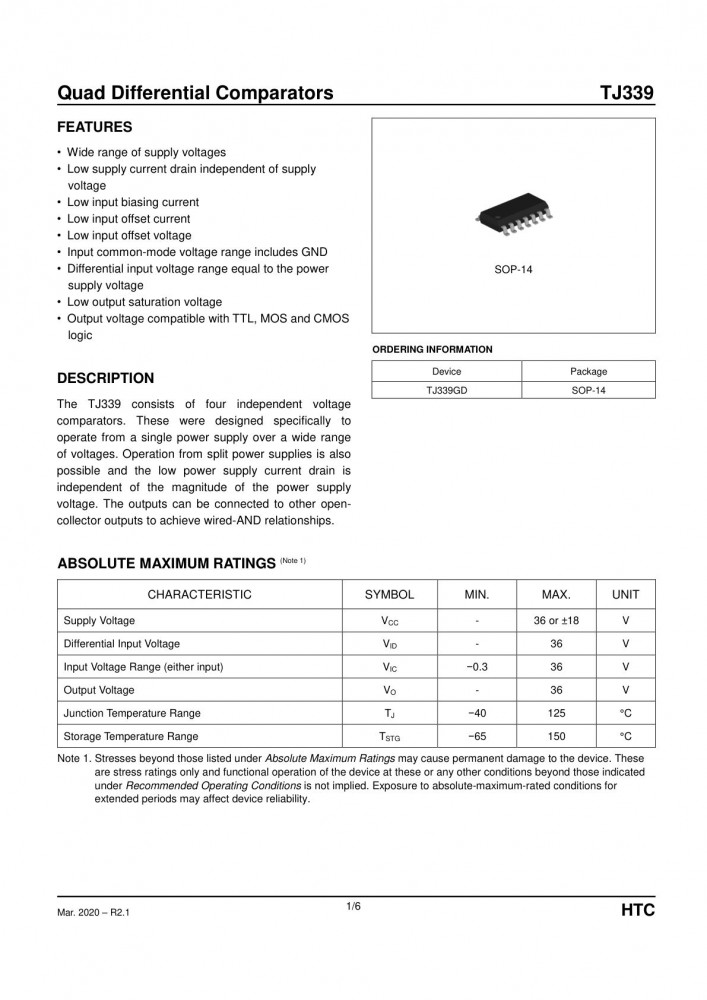 TJ339GD datasheet page 1