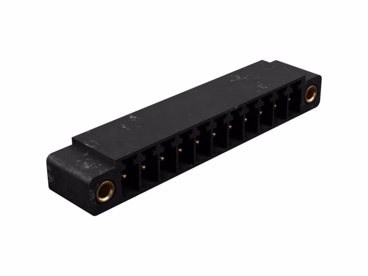 3.50mm Pitch Eurostyle Right-Angle PCB Header, with Threaded Retention Inserts, Gold (Au) Plated, Black, 11 Circuits for sale