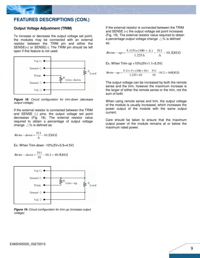 DELTA E48SH datasheet page 9