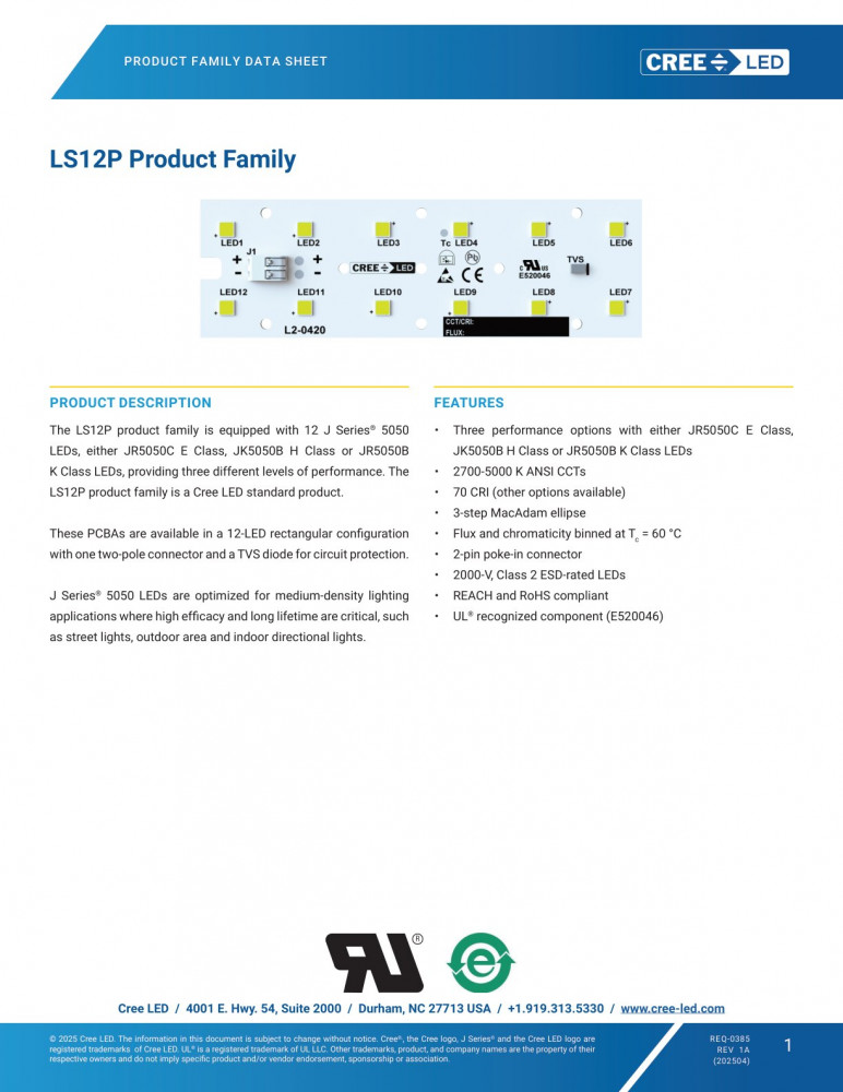 LS12P datasheet page 1
