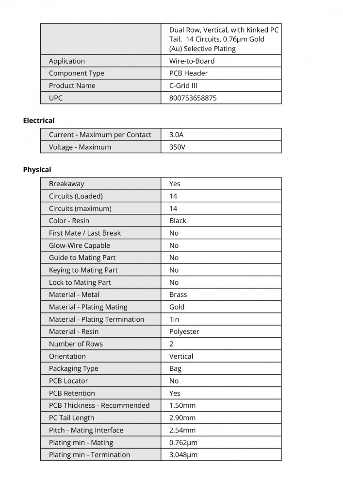 Technical document page 2 for MOLEX 906280927