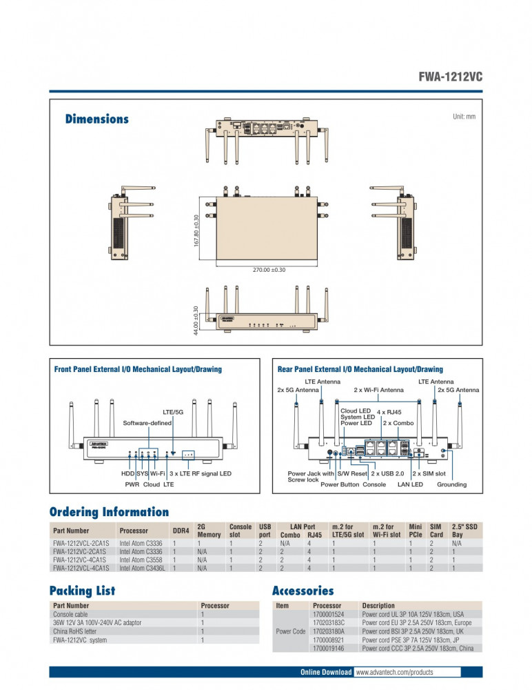 FWA-1212VC technical document image 2