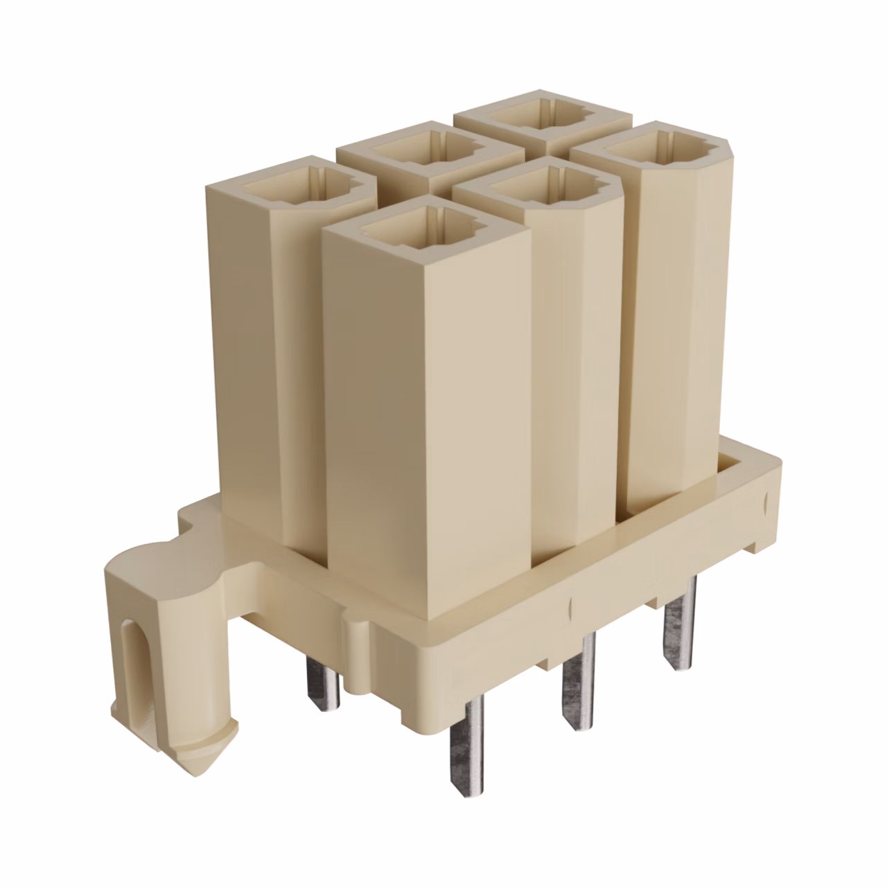 Mini-Fit BMI Receptacle Header, 4.20mm Pitch, Dual Row, Vertical, with Snap-In Plastic Pegs, Brass Terminal, Matte Tin (Sn) Plating, Nylon UL 94V-2, Glow-Wire Capable, 6 Circuits for sale