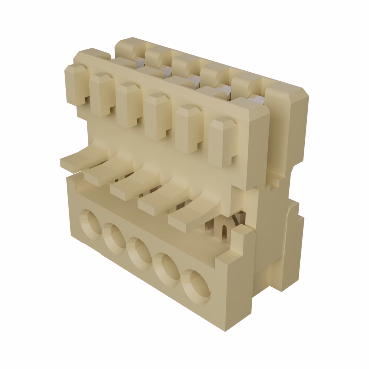 Appli-Mate RAST 2.5 IDT Connector, 2.50mm Pitch, Direct/Indirect, Female, Beaded Terminal, 5 Circuits, All Position Keys, Open Endwalls for sale