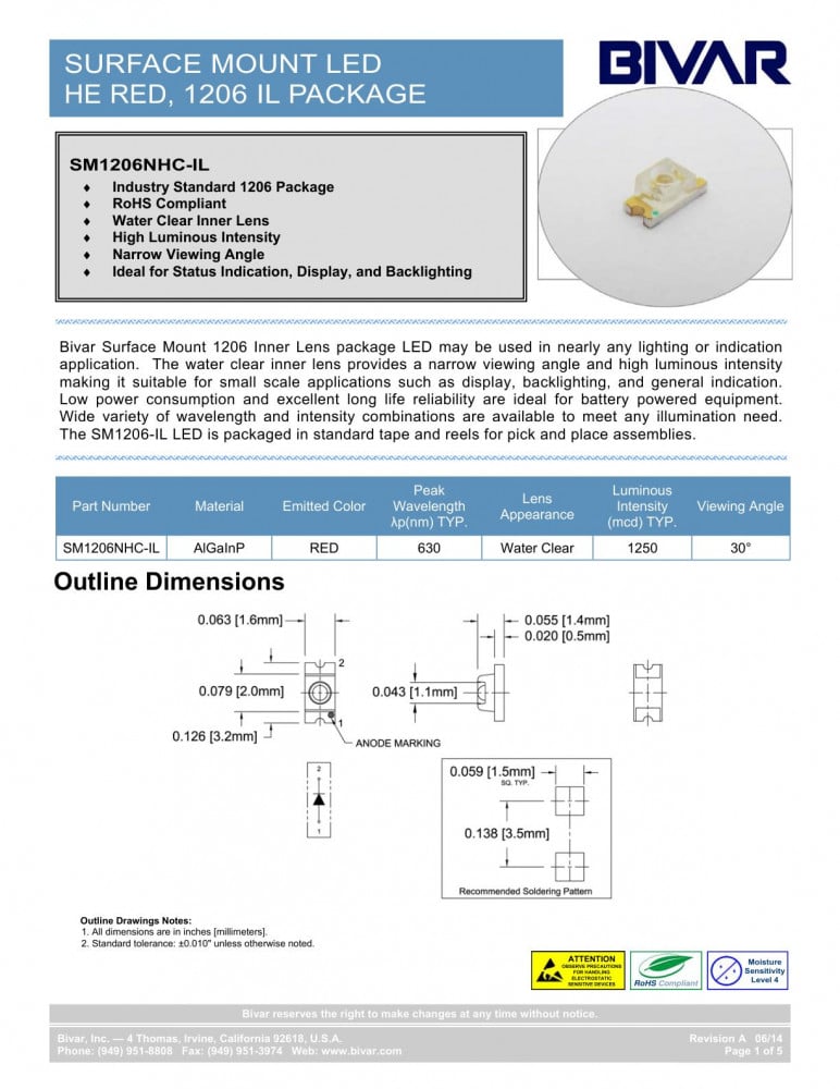 SM1206NHC-IL datasheet page 1