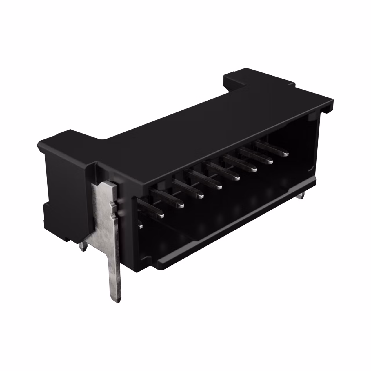 Micro-One Wire-to-Board Header, Right Angle, 2.00mm Pitch, Single Row, Glow-Wire Capable, Through Hole, 14 Circuits, Tin-Bismuth Plating, Black