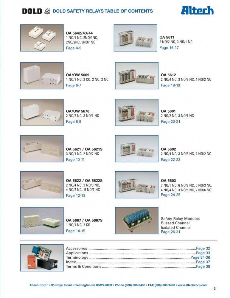 Altech safety relay catalog page 3
