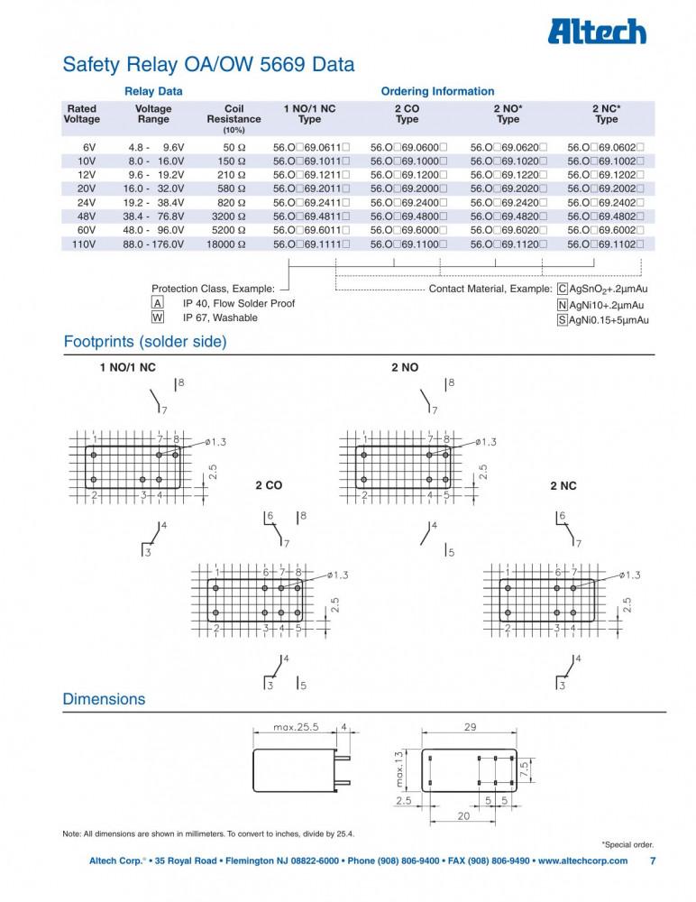Altech safety relay catalog page 7