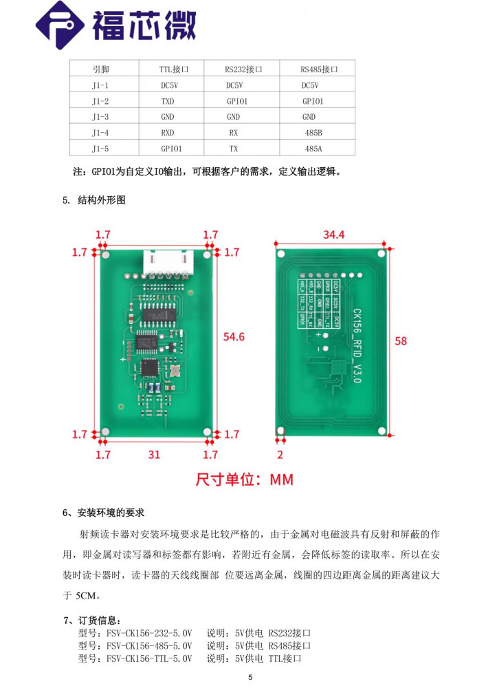FSV-CK156 datasheet page 5