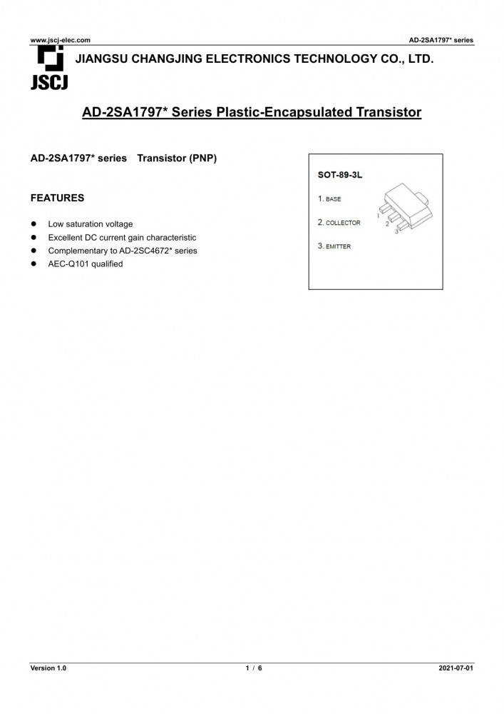 AD-2SA1797-Q datasheet page 1