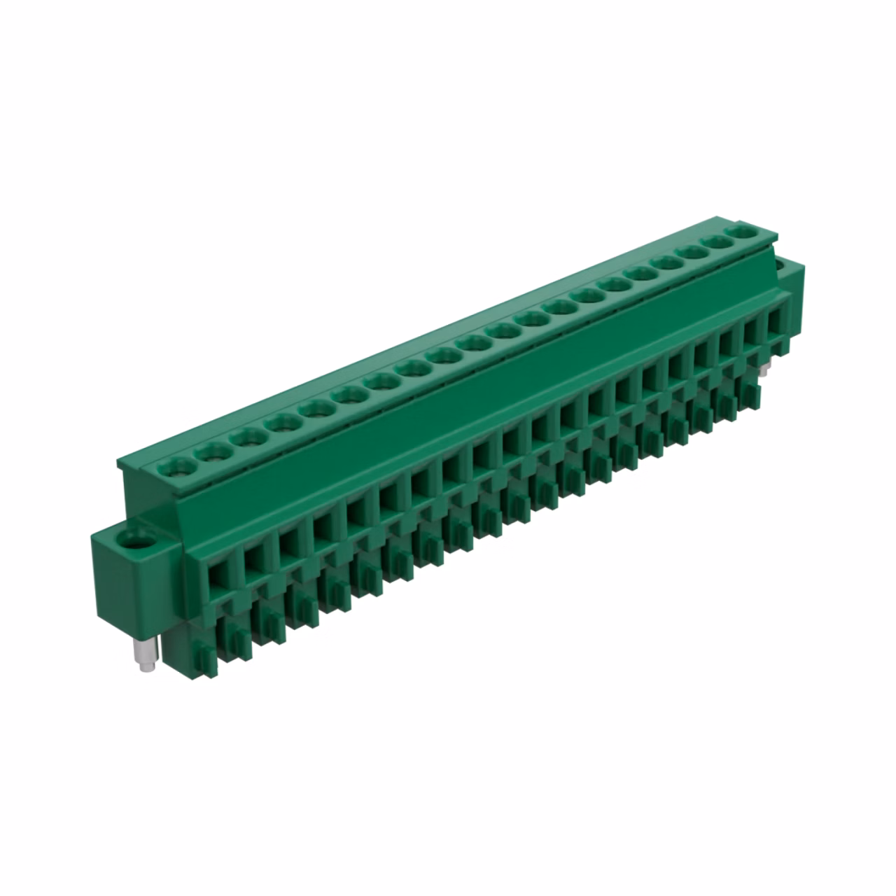 3.81mm Pitch Eurostyle Vertical Plug, with Retention Screws and Standard  Imprinting, Front Wire Entry, Green Housing, 20 Circuits for sale