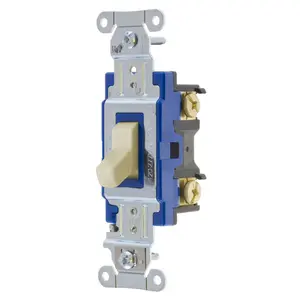 Toggle Switch, Ivory, Electrical Device, 20A, 120/277V AC