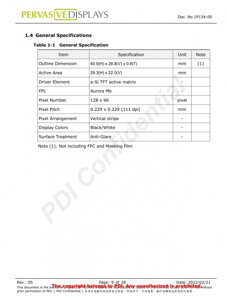 E2144CS021 specification page 9