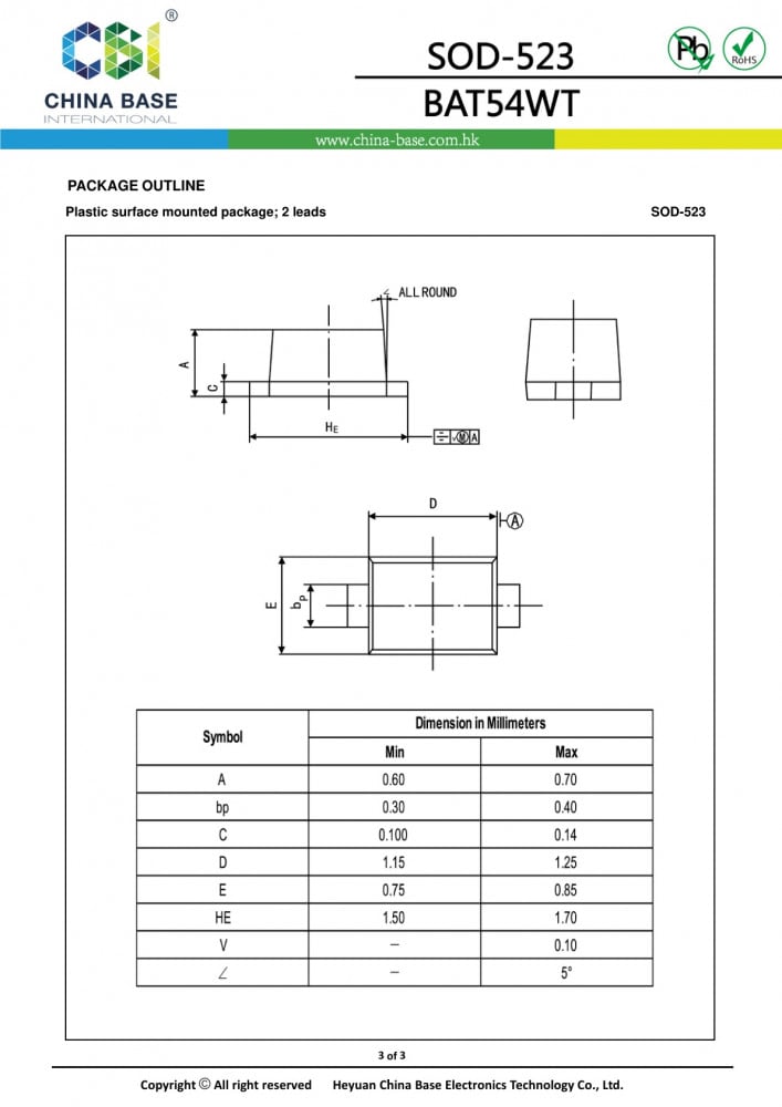 CBI BAT54WT datasheet page 3