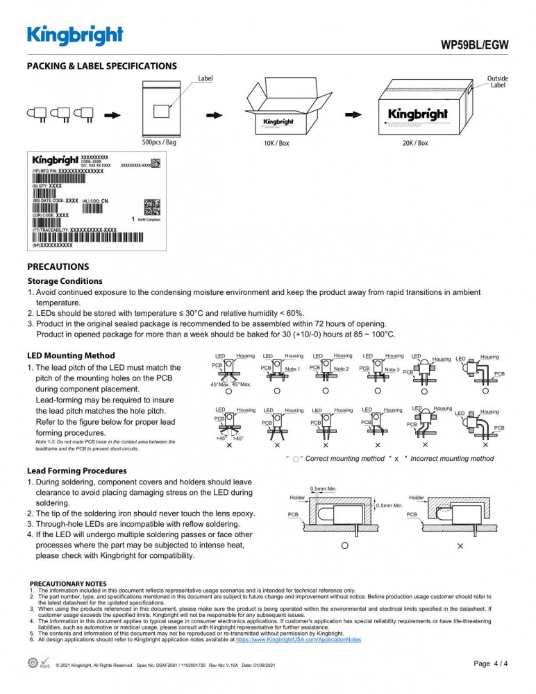 WP59BL/EGW datasheet page 4
