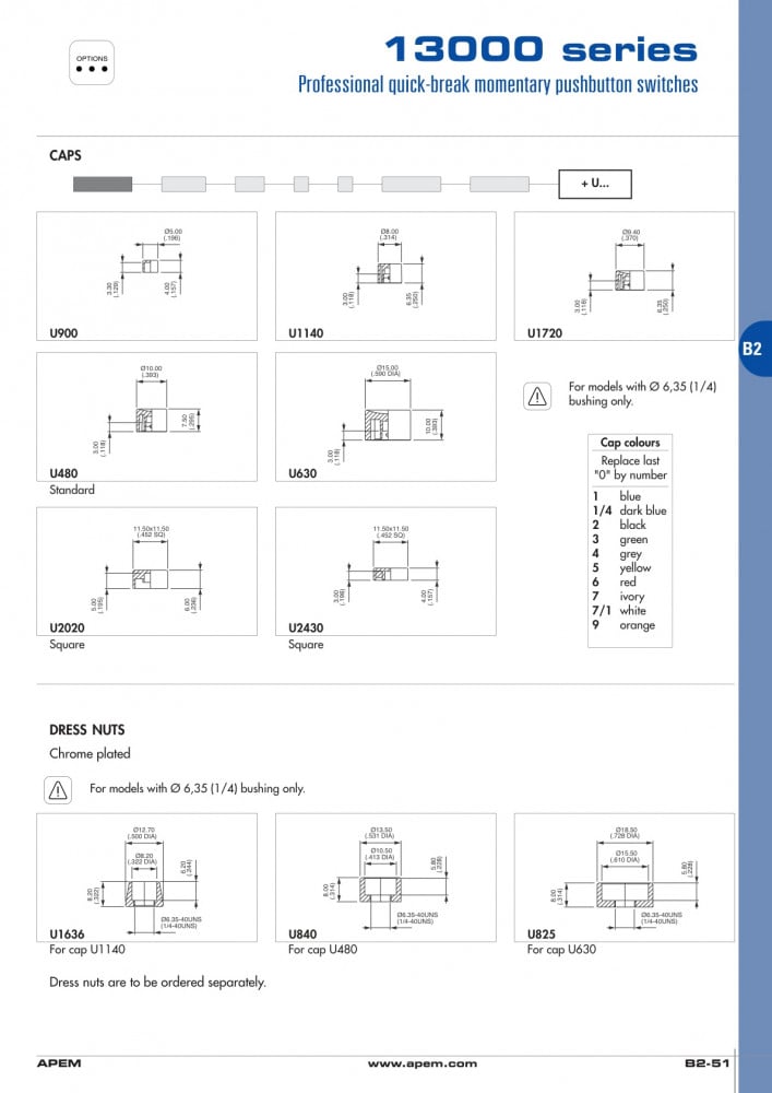 APEM U482 technical document page 8