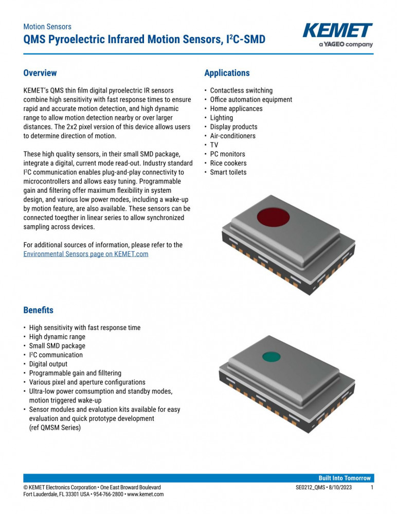 KEMET USEQMSEA220980 technical document page 1