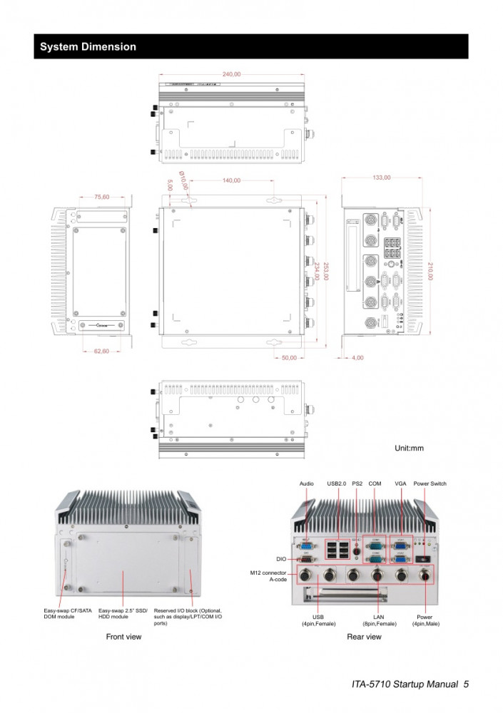 ITA-5710 startup manual page 5