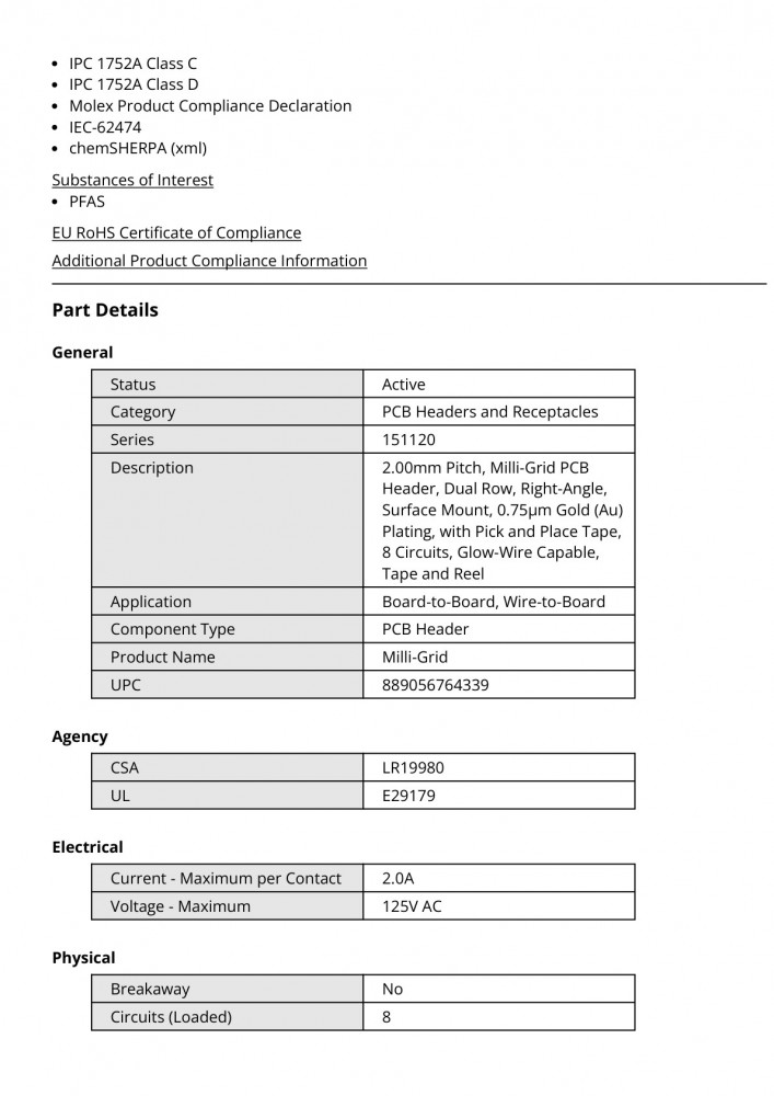 MOLEX 1511200708 technical document image 2