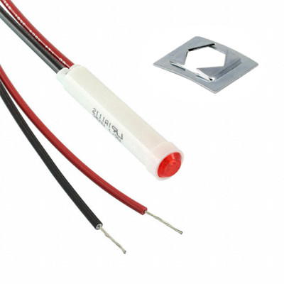 Neon Panel Mount Indicator Red .310″ Small Dome 125V Wire Leads