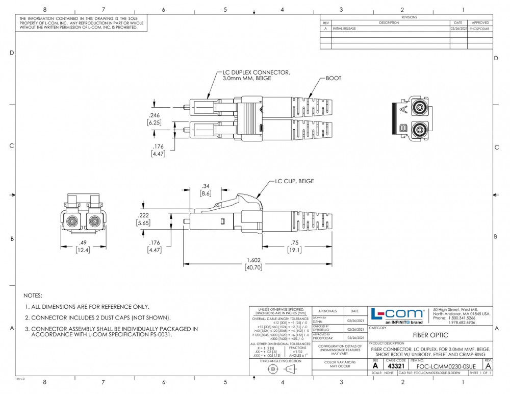 FOC-LCMM0230-0SUE technical document preview
