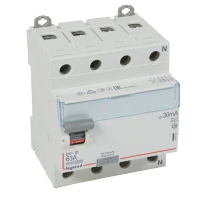 RCD DX³-ID - 4P 400V~ neutral right-hand side - 63A RCCB - 30mA sensitivity - Type A residual current detection for sale