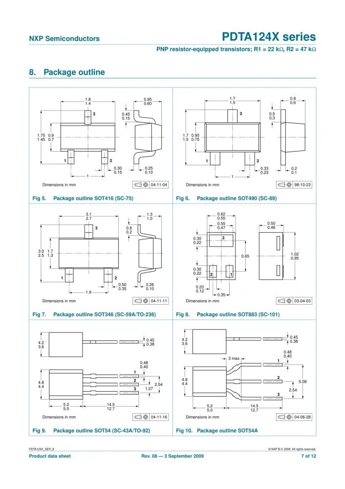 PDTA124XU datasheet page 8