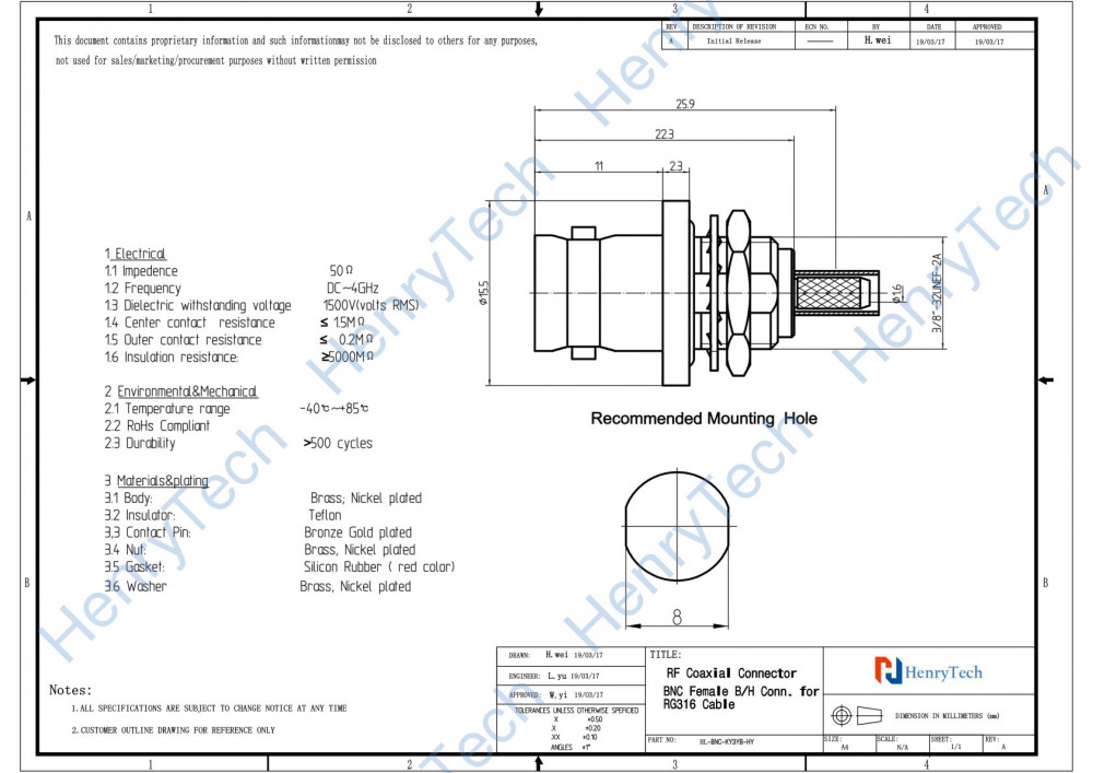 HL-BNC-KY3YB-HY technical document page