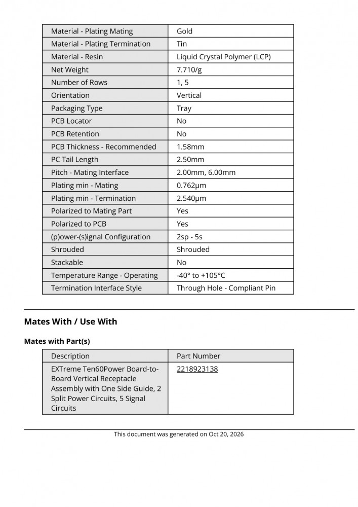 MOLEX 2218913138 technical document image, page 3
