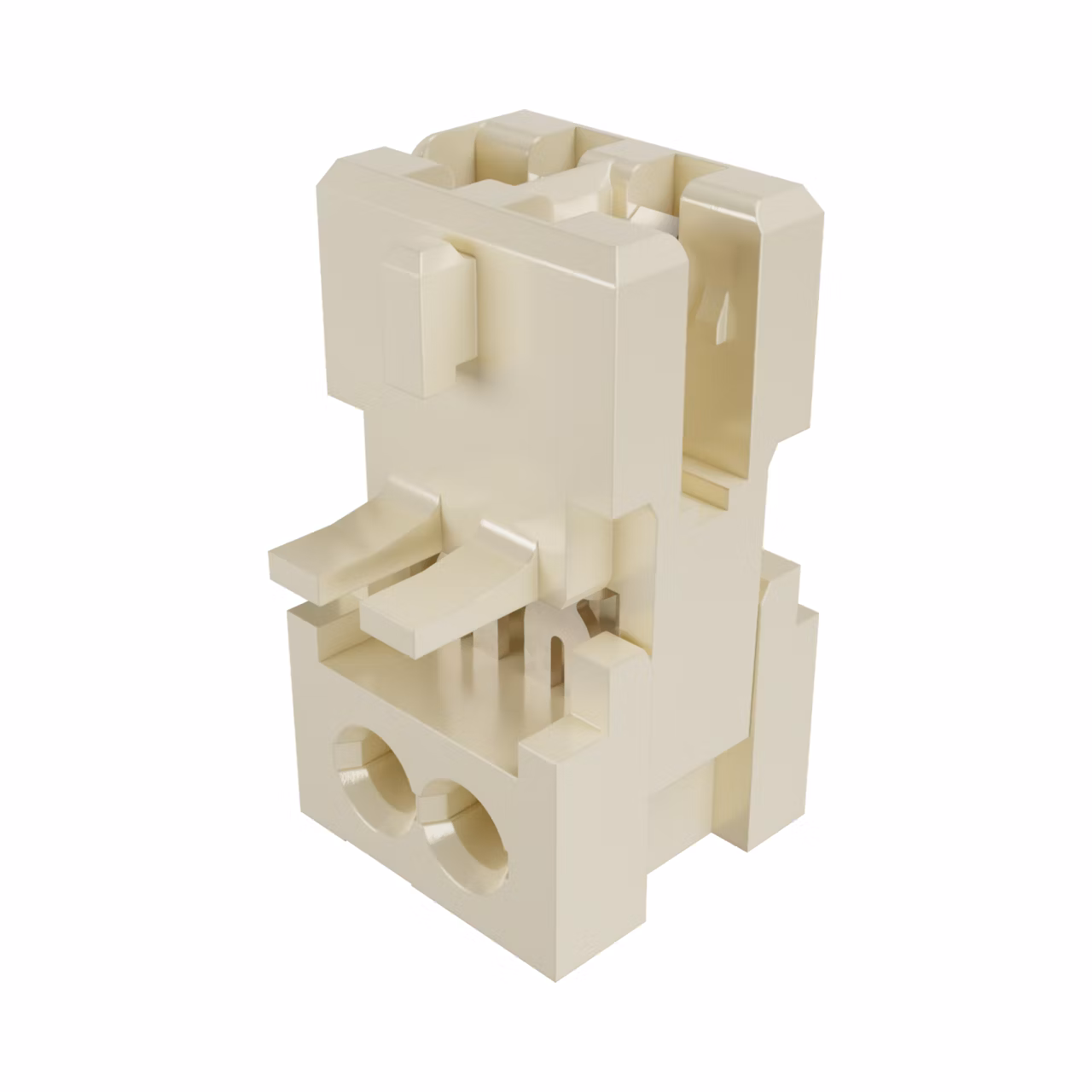 Appli-Mate RAST 2.5 Connector, 2.50mm Pitch, Female, 2 Circuits, Positions A and C Removed, Polarizing Rib Between 1/2, Locking Pips, 1 Slotted and 1 Open Endwall, Tin Plating for sale