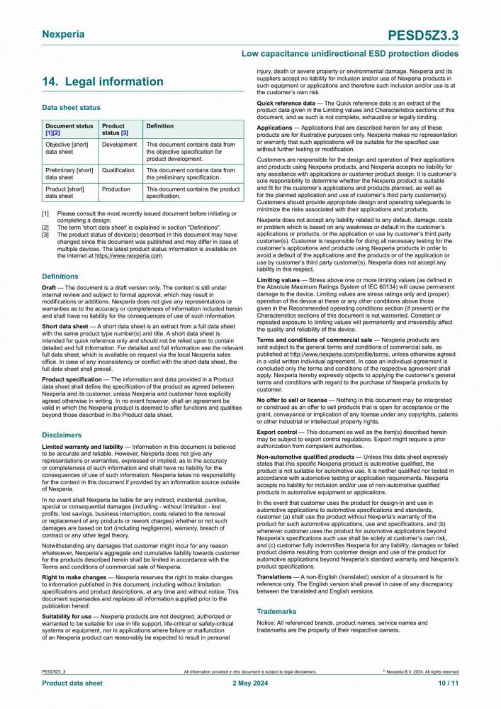 PESD5Z3.3 datasheet page 10