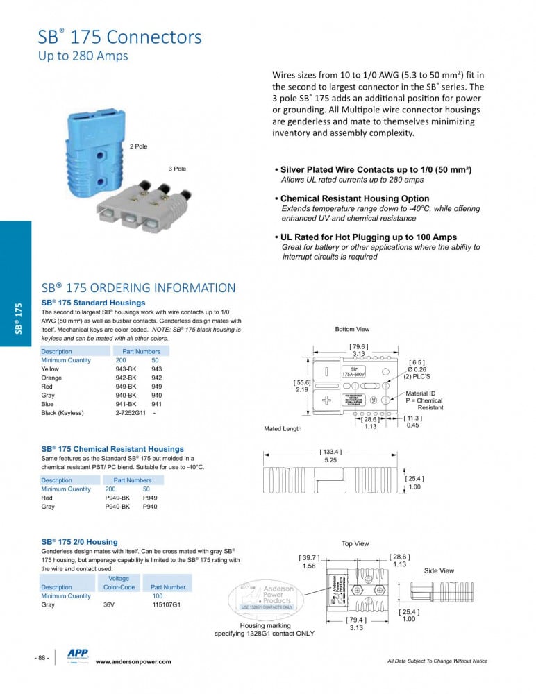 Anderson Power SB175 document page 1