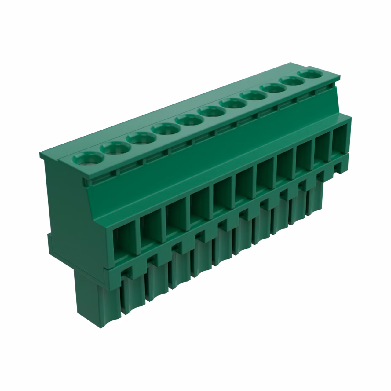 3.50mm Pitch Eurostyle Vertical Plug, with Reverse Imprinting, Rear Wire  Entry, Green Housing, Gold (Au) Plated, 11 Circuits for sale