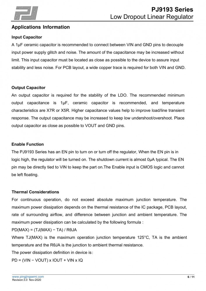 PJ9193 technical document page 6