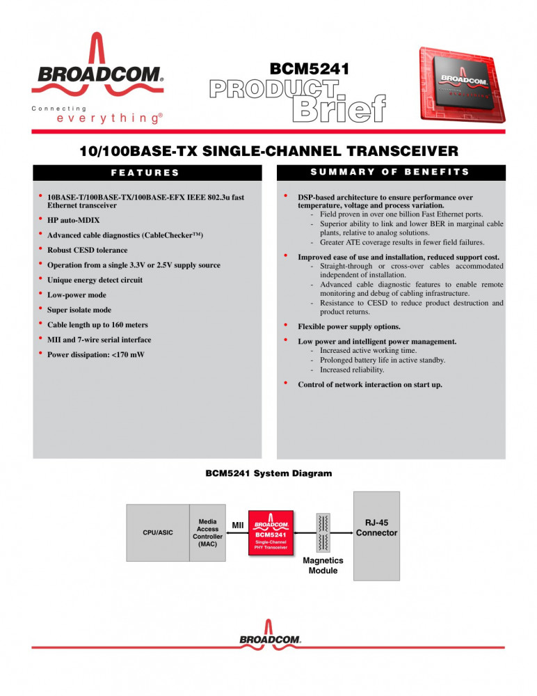 BCM5241 technical document page 1