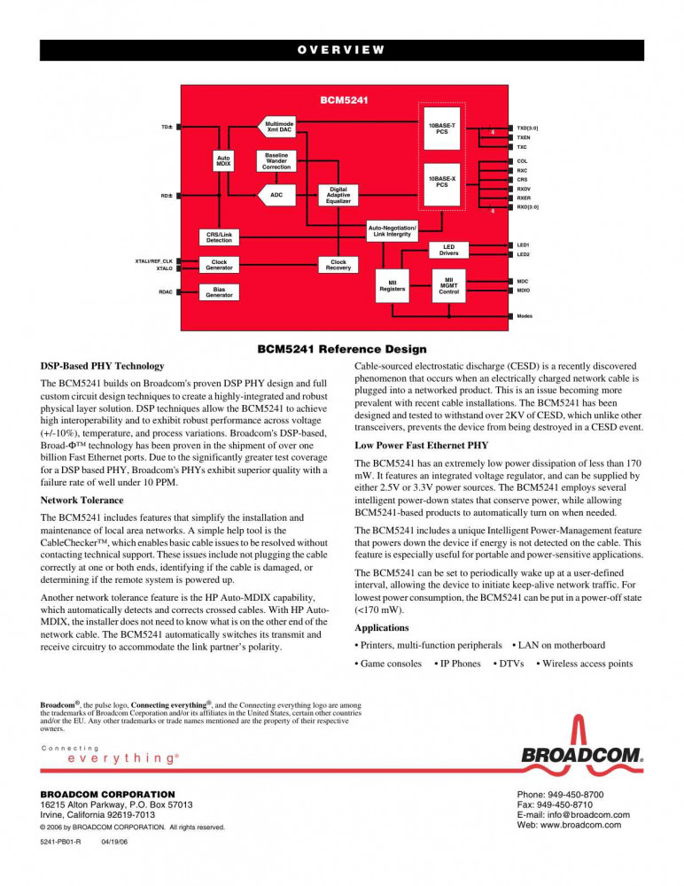 BCM5241 technical document page 2