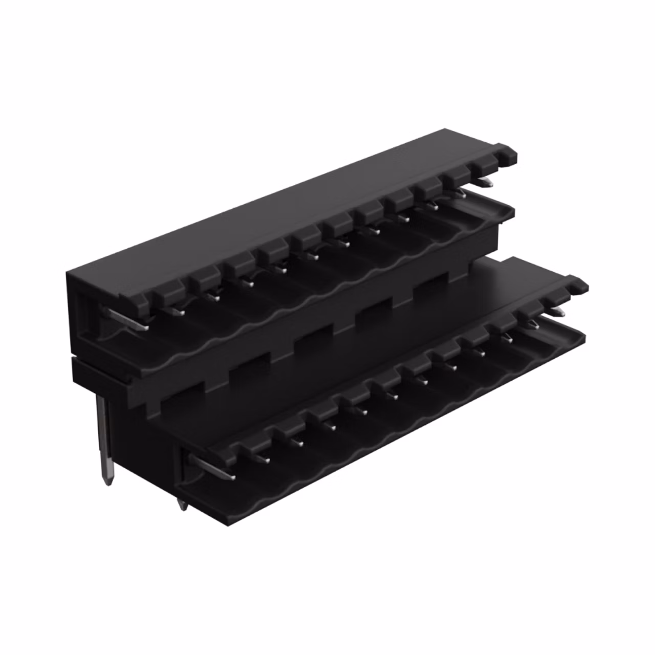 5.00mm Pitch Eurostyle Horizontal Dual Level PCB Header, Open Ends, 24 Circuits for sale