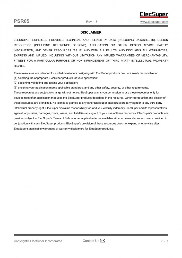 PSR05 datasheet page 7
