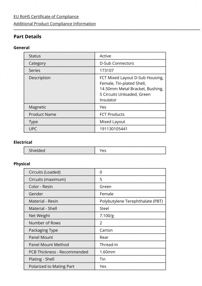 MOLEX 1731071068 product drawing preview, page 2