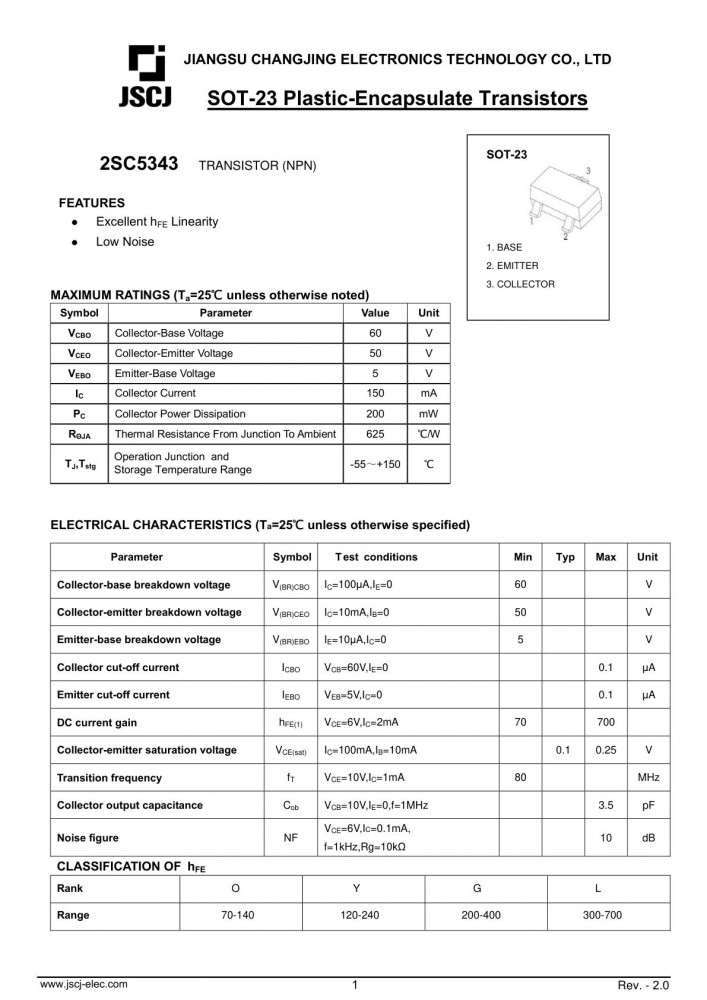 2SC5343 datasheet page 1