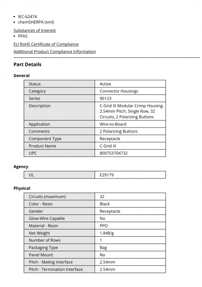MOLEX 901230132 technical document preview, page 2