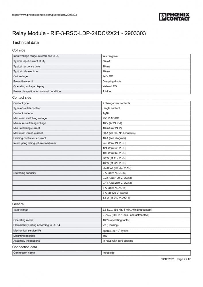Phoenix Contact 2903303 datasheet page 2