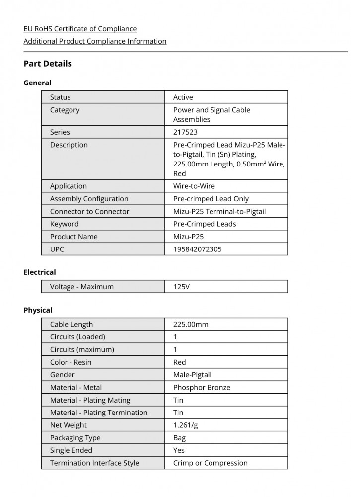 MOLEX 2175232123 product drawing preview, page 2