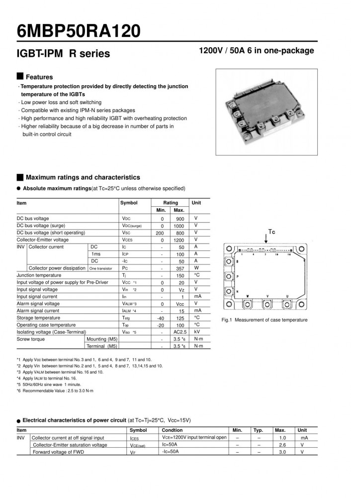 6MBP50RA120-55 datasheet page 1