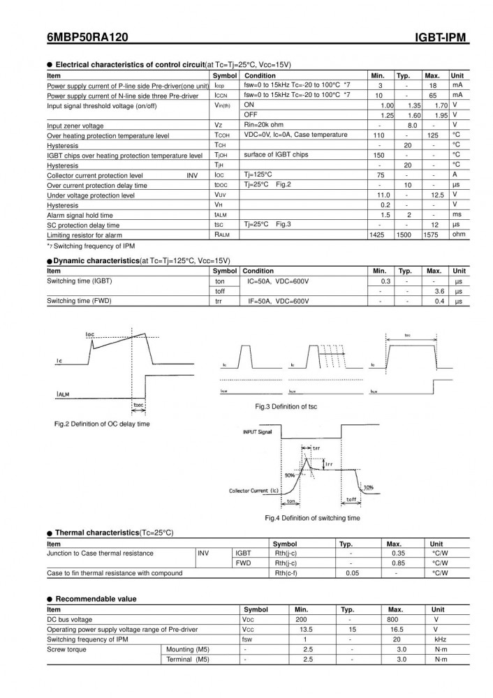 6MBP50RA120-55 datasheet page 2