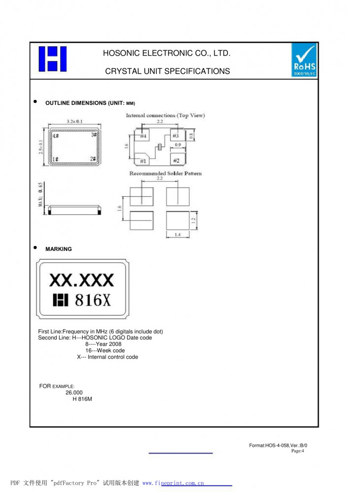 HOSONIC E3SB27E00000DE specification page 4