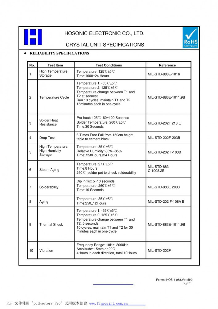 HOSONIC E3SB27E00000DE specification page 9